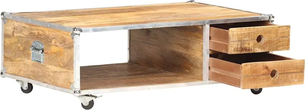 Konferenční stolek 89 x 59 x 33 cm masivní hrubý mangovník 323408