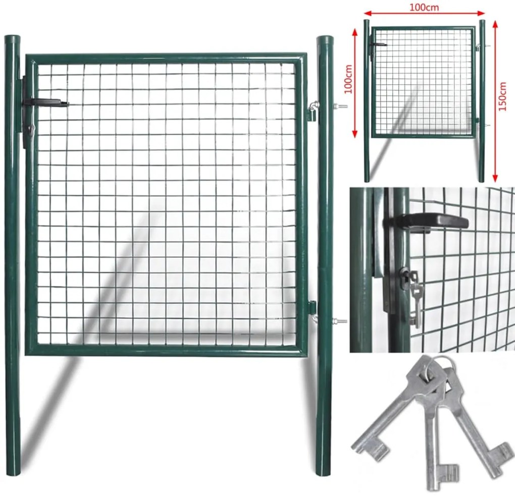 vidaXL Marketos Jednokřídlá plotová branka 100 x 100 cm práškově lakovaná ocel
