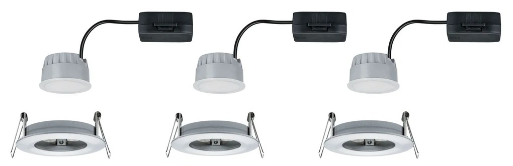 Paulmann 93496 LED Coin Nova round, set kulatých bodovek v matně bílé úpravě, LED 3x6,5W 2700K tříkrokové stmívání, prům. 7,8cm