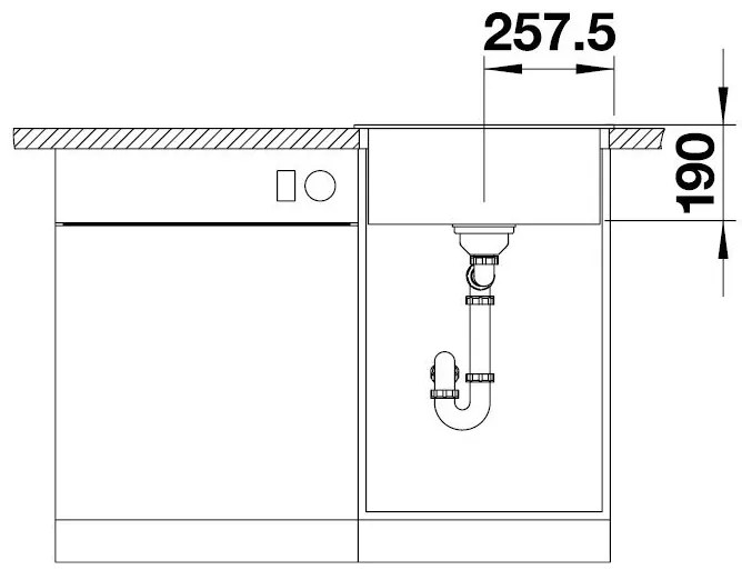 Blanco Dalago 5, silgranitový dřez 515x510x190 mm, 1-komorový, antracitová, BLA-518521