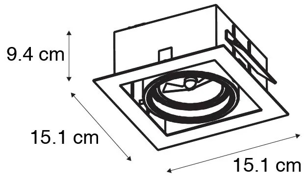 Moderní zapuštěné bodové světlo černé nastavitelné - Oneon 70