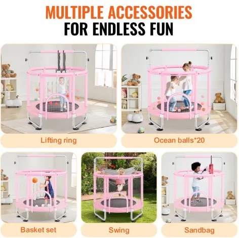Trampolína 139,7 cm pro děti Mini trampolína pro batolata se sítí pro vnitřní