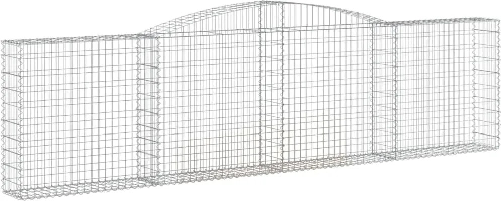 Klenutý gabionový koš 400 x 30 x 100/120 cm pozinkované železo 153525
