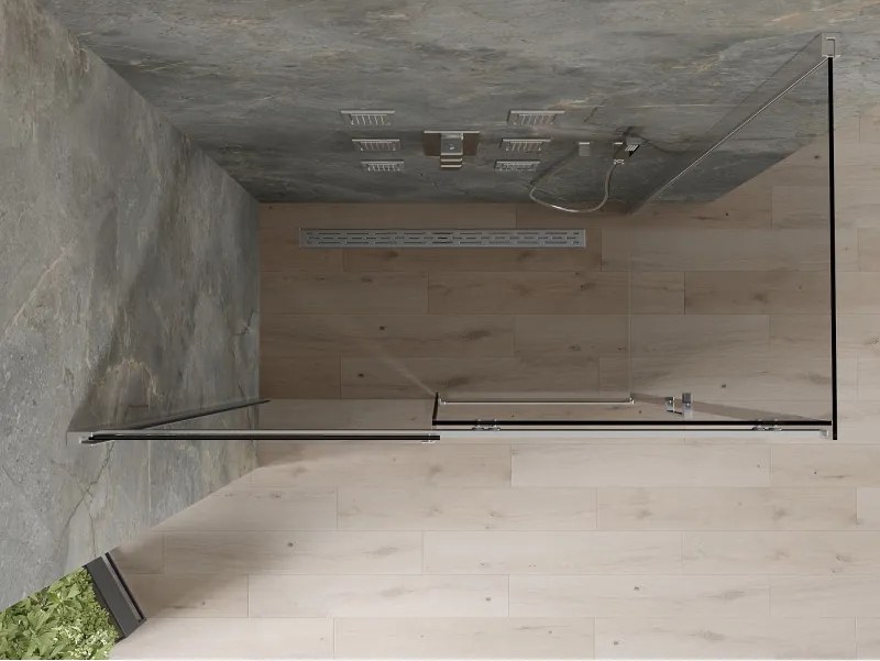 Mexen Omega sprchový kout 160x80cm, 8mm sklo, chromový profil-šedé sklo, 825-160-080-01-40