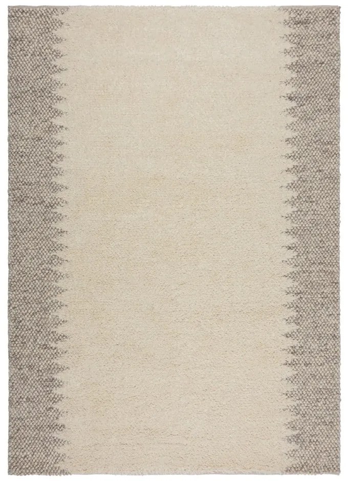 Krémový ručně tkaný koberec s příměsí vlny 160x230 cm Minerals Border – Flair Rugs