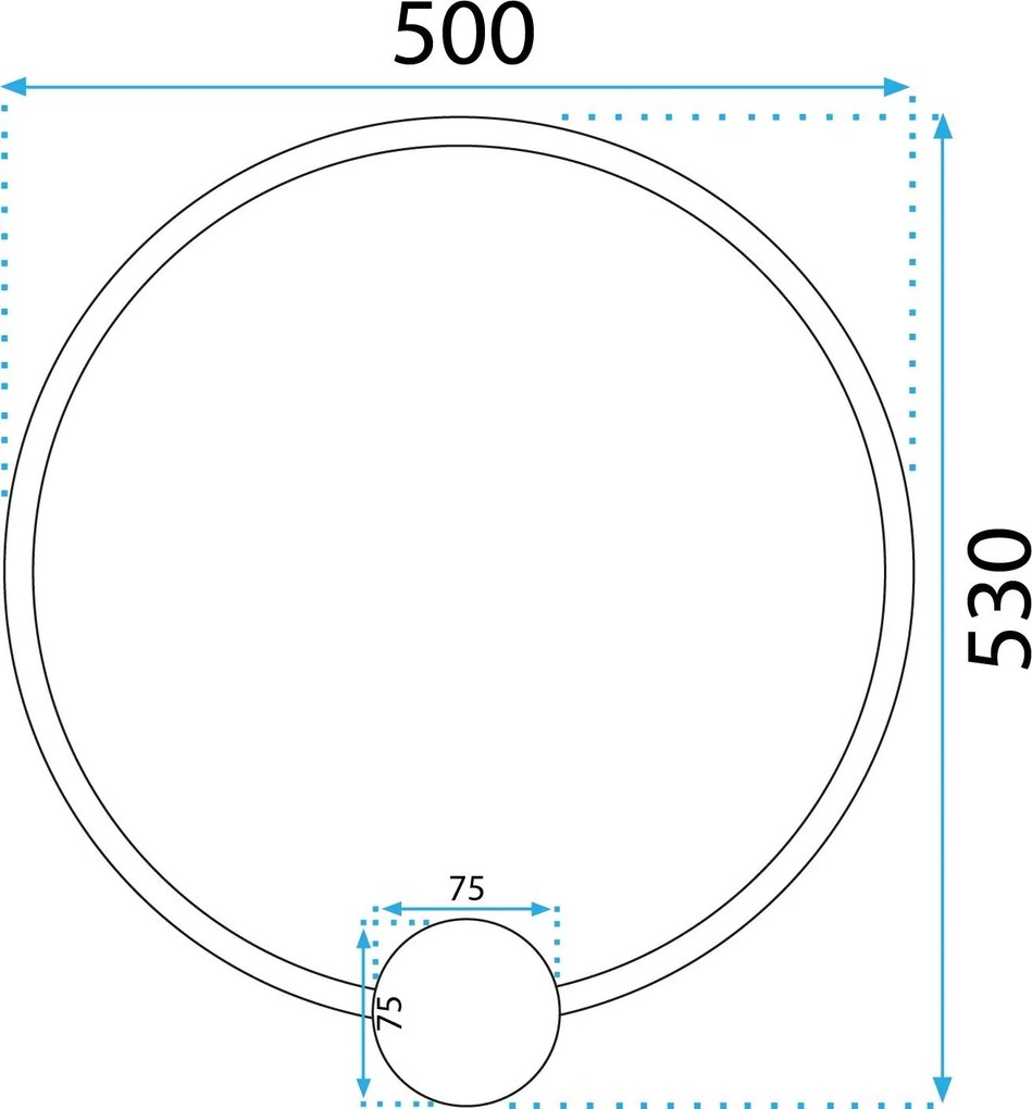 Toolight Toolight, LED nástěnné svítidlo 50cm 17W APP1390-CW, zlatá lesklá, OSW-00916