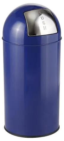 Kovový odpadkový koš s klapkou PUSH-BOY modrý 40l