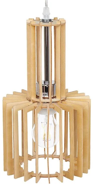 Závěsná lampa NIARI světlé dřevo Beliani