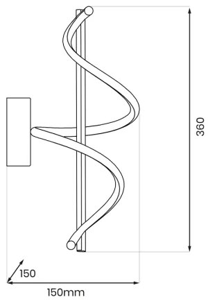 LED Nástěnné svítidlo TWIST LED/12W/230V černá