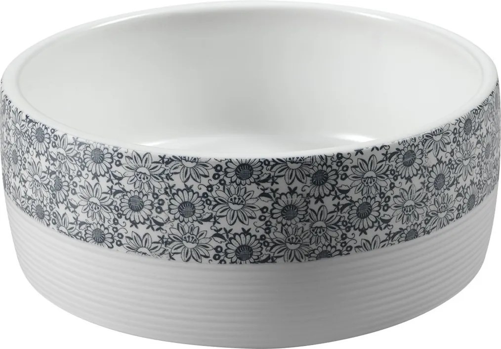Sapho Sapho, PRIORI keramické umyvadlo, průměr 41 cm, 15 cm, barva bílá s modrou malbou, PI027