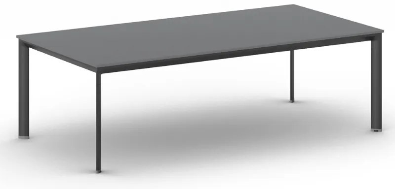 Jednací kancelářský stůl PRIMO INVITATION, 240x120 cm, černá podnož, grafit