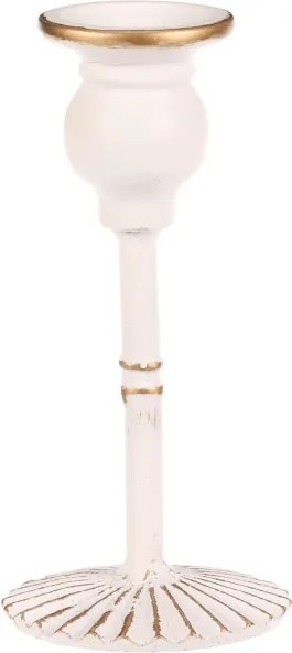 Kovový svícen 17 cm bílý FUP541
