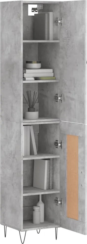 Skříň highboard betonově šedá 34,5x34x180 cm kompozitní dřevo 3199141