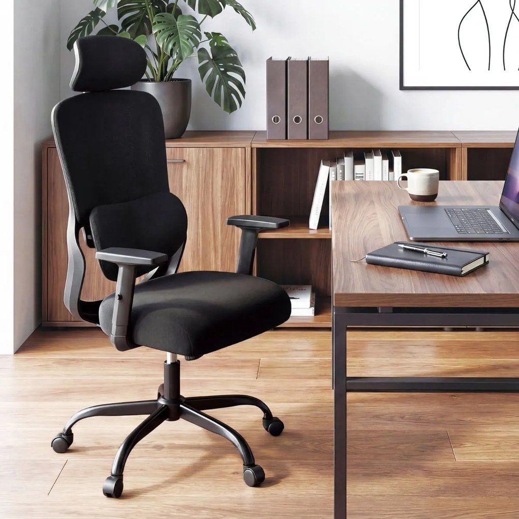 Costway Ergonomická kancelářská židle s nastavitelnou opěrkou hlavy a bederní