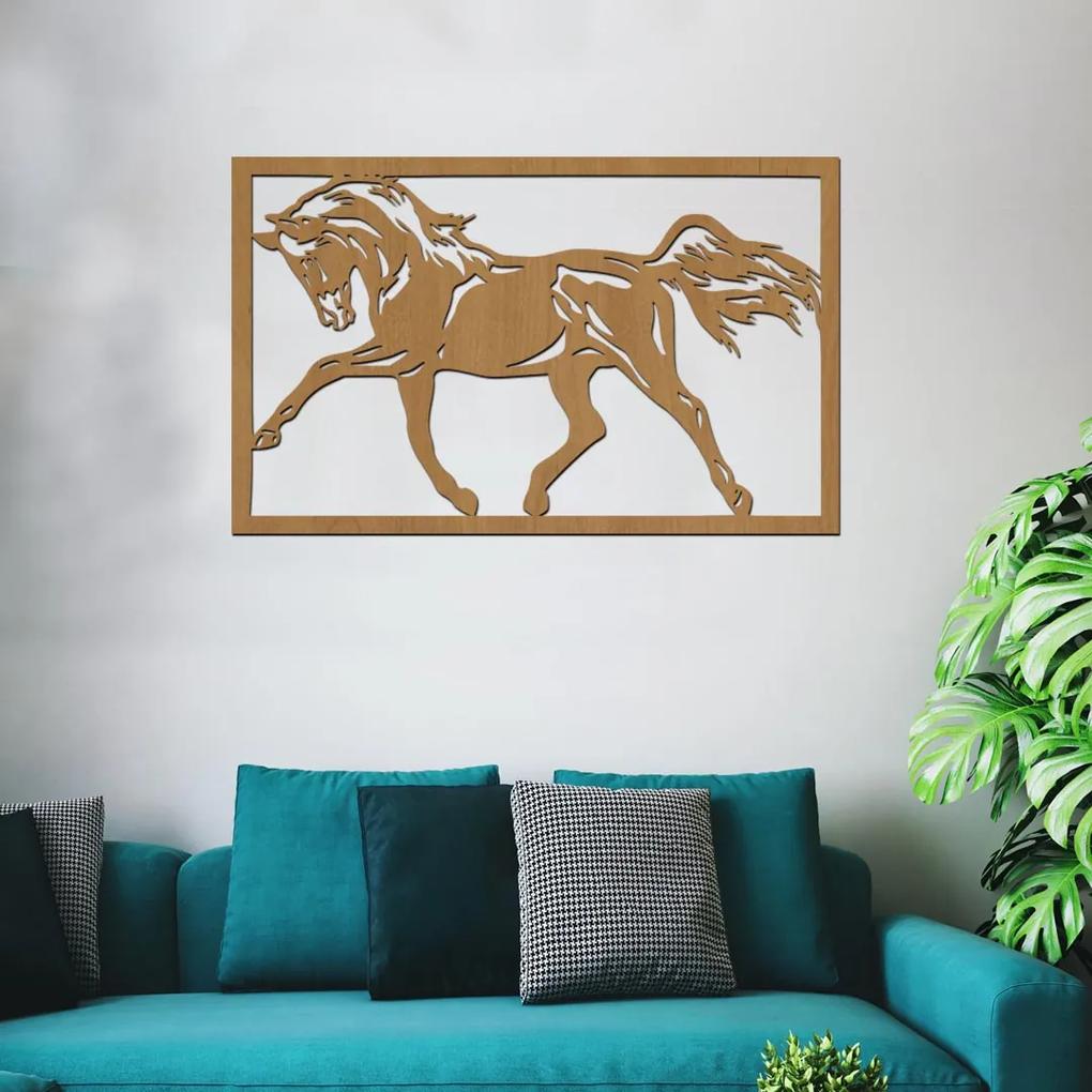 dřevo života Dřevěný obraz Kůň Rozměry (cm): 60x36, Barevný vzor: Černá