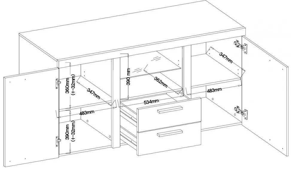 FALCO Komoda Rumba dub sonoma
