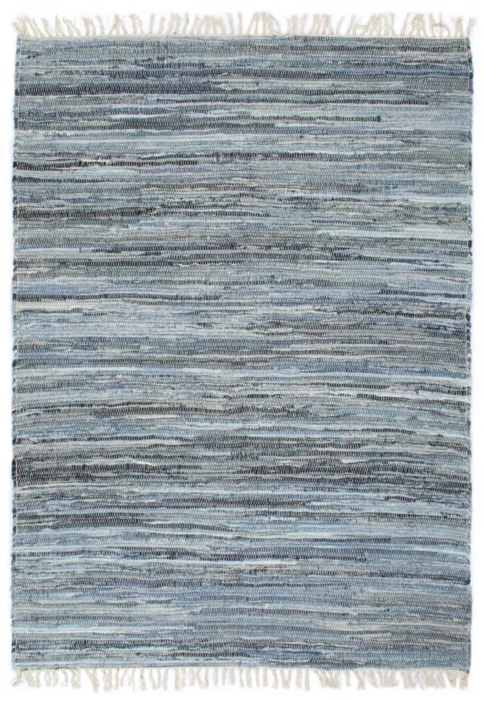 133947 vidaXL Ručně tkaný koberec Chindi riflovina 160 x 230 cm modrý