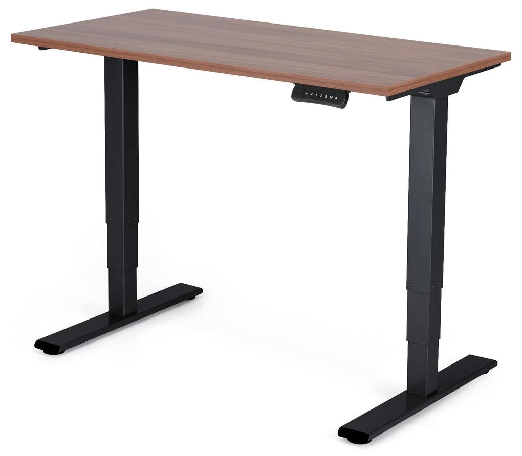 Polohovatelný stůl Liftor 3segmentové nohy černé,   deska 1180 x 600 x 25mm tmavě hnědá