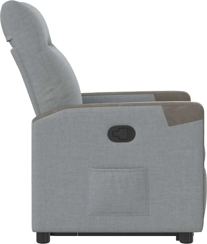 Zvedací polohovací křeslo světle šedé textil 3324090