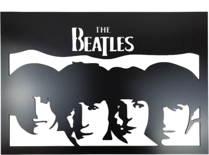 Dřevěná dekorace The Beatles černá