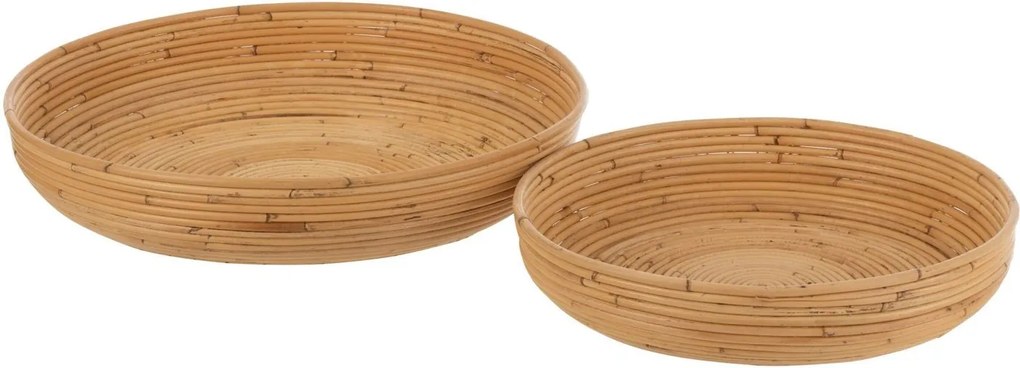 2ks přírodní ratanový podnos Rattan Boom - Ø  50*10 / Ø  40*8 cm