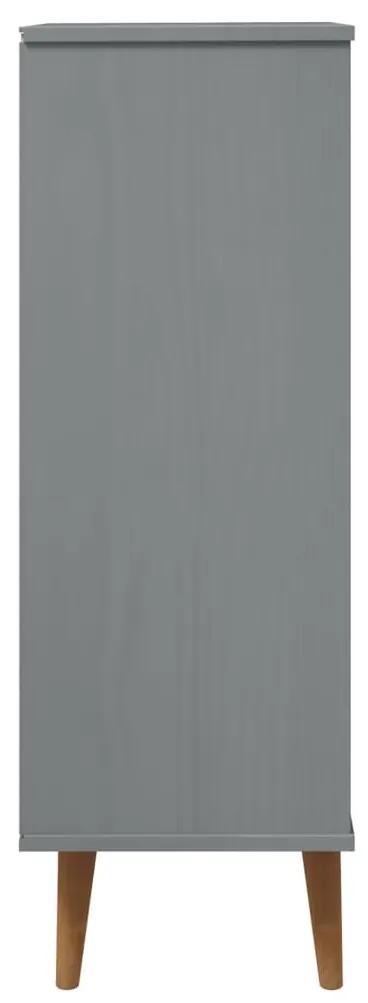 Botník Molde - masivní borové dřevo - 59,5x35x103 cm | šedý