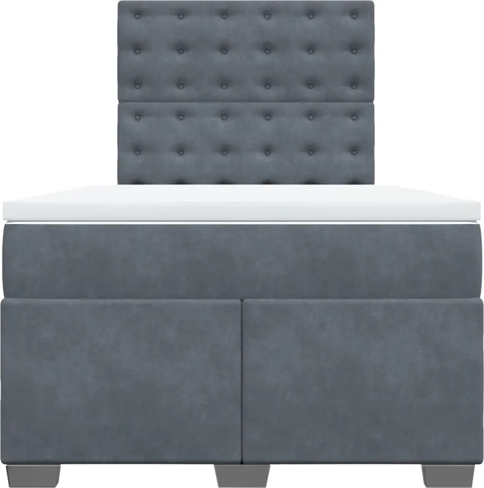 Box spring postel s matrací tmavě šedý 120x190 cm samet 3293171