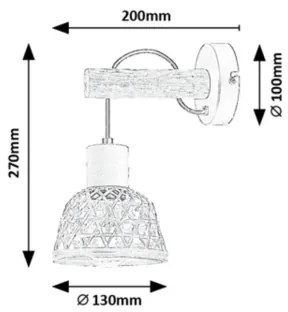 Rabalux 71025 - Nástěnné svítidlo RATTAN 1xE27/15W/230V ratan