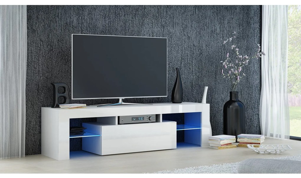 TV stolek DECORA šířka 160 Bílý Lesk