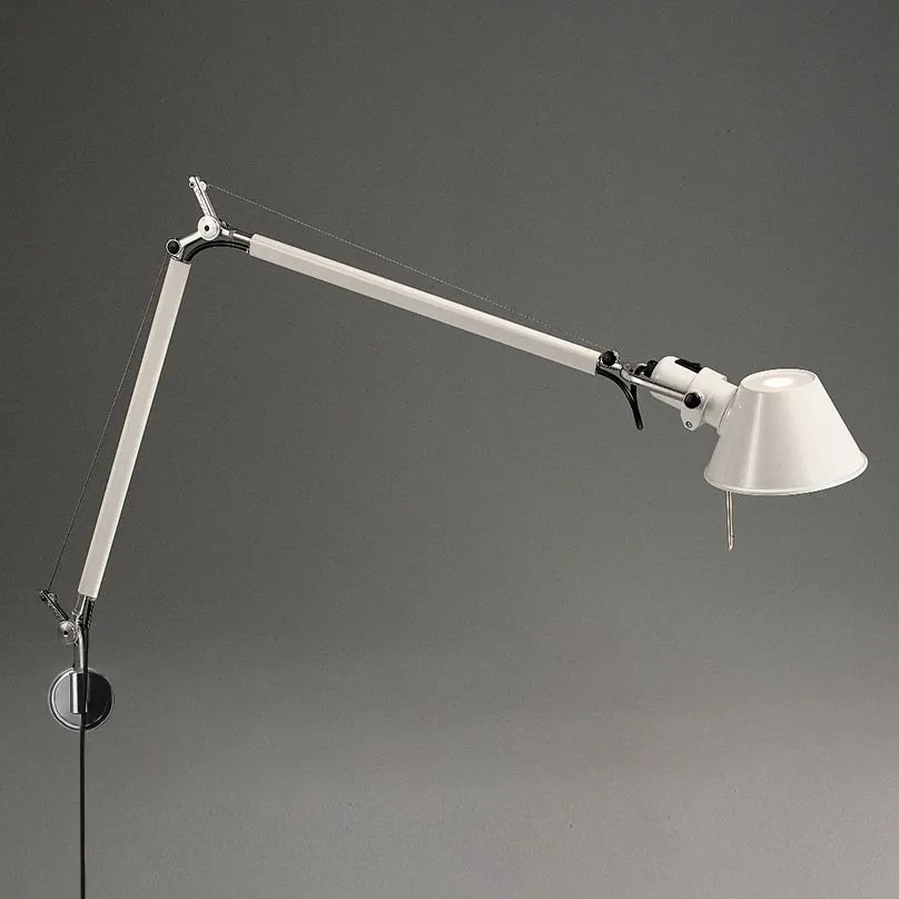 Artemide Tolomeo Mini Parete, bílá nástěnná lampa s vypínačem, 1x10W LED E27, 68+54cm