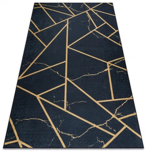 Dywany Łuszczów, Kusový koberec ANDRE Marble 1222, 120x170, černá, chodba / předsíň