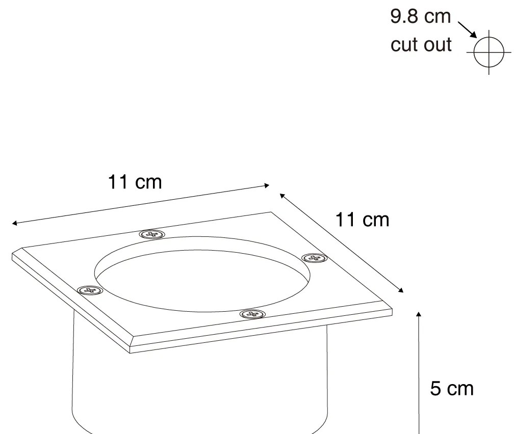 Sada 6 zemních bodových světel černá čtvercová vč. LED IP65 solární - Terry