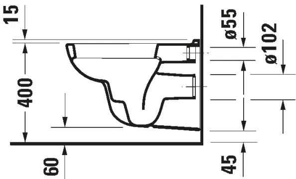 Duravit 45351900A1 - Závěsné WC s prkénkem D-CODE keramika/lesklá bílá