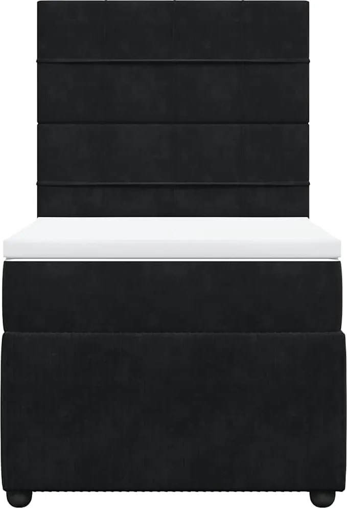 Box spring postel s matrací černá 90x200 cm samet 3294540