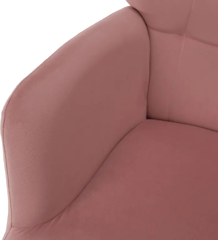 Relaxační křeslo ušák s podnožkou LUMEN - růžová Velvet látka