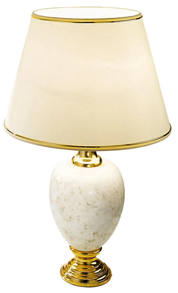 DAUPHIN stolní lampa béžová se zlatým dekorem, výška 86 cm