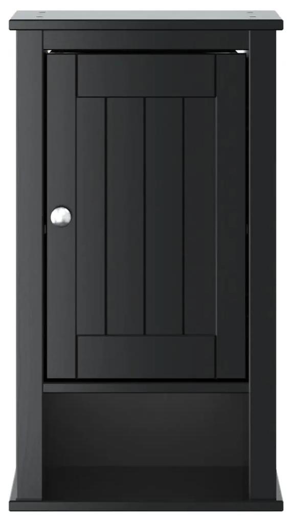Nástěnná koupelnová skříňka BERG černá 40x27x71,5 cm borovice - Default Title