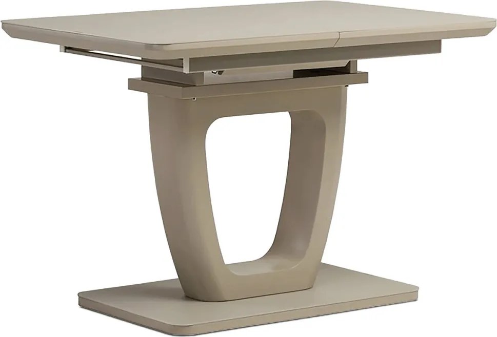 Jídelní stůl 110+40x75 cm, skleněná deska, MDF cappuccino mat (110 x 75) cm