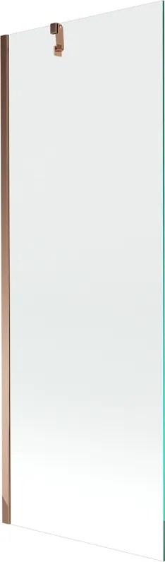 Mexen Next, vanová zástěna 1-křídlová 70 x 150 cm, fixní křídlo, 6 mm čiré sklo, růžové zlato profil, 895-070-000-00-00-60