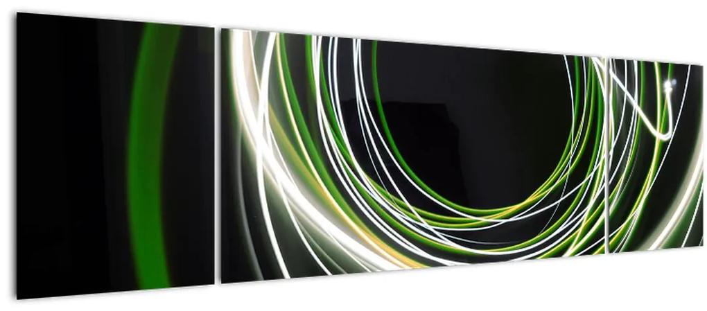 Obraz zelených čar (170x50 cm)