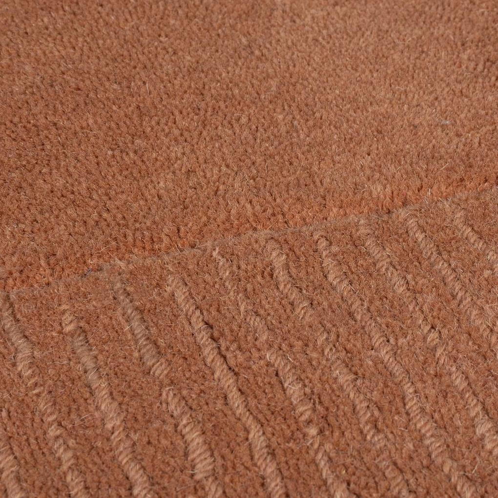 Flair Rugs koberce Kusový ručně tkaný koberec Tuscany Textured Wool Border Orange - 200x290 cm