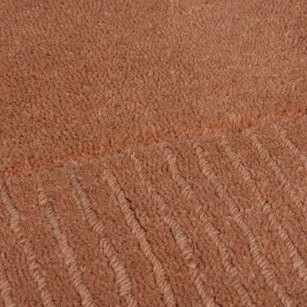 Flair Rugs, Kusový ručně tkaný koberec Tuscany Textured Wool Border Orange, 120x170, oranžová, ložnice