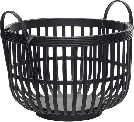 Hübsch Ratanový koš Black - S