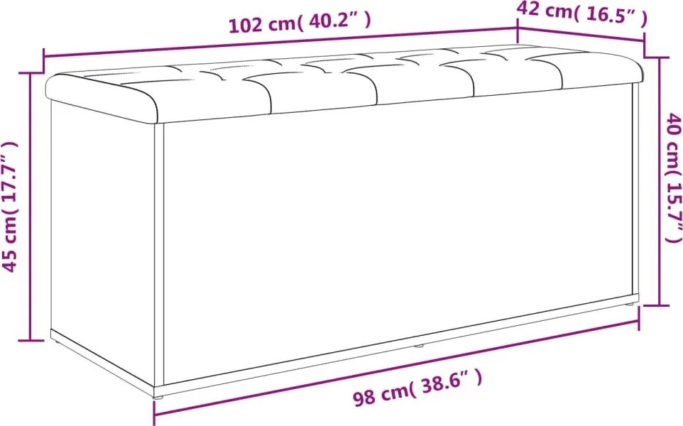 vidaXL Úložná lavice 102 x 42 x 45 cm kompozitní dřevo [835055] Barva: dub sonoma