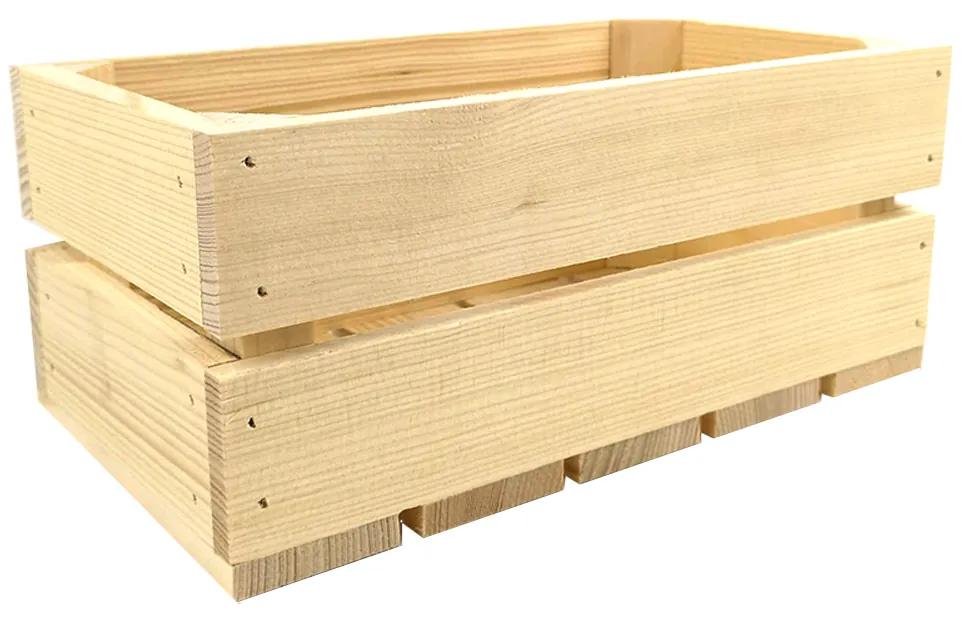 AMADEA Dřevěná bedýnka z masivního dřeva, 28x15x12 cm