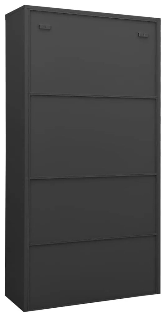 Kancelářská skříň antracitová 90 x 40 x 180 cm ocel - Default Title
