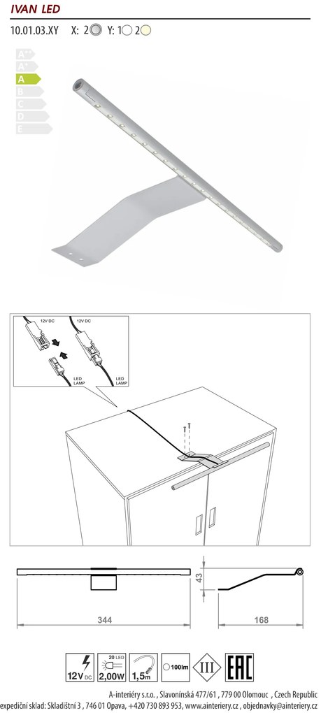 Comodo LED osvětlení zrcadla Ivan LED