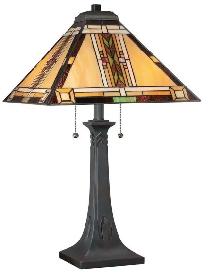 Quoizel QZ-NAVAJO-TL-VB - Stolní lampa Tiffany NAVAJO 2xE27/60W/230V