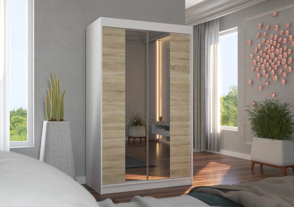 ADRK Furniture Skříň posuvná se zrcadlem MARVIN 120 ADRK-SW-MAR-WS-120