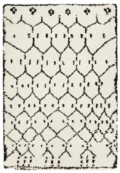 Bíločerný koberec Mint Rugs Allure Ronno White, 120 x 170 cm